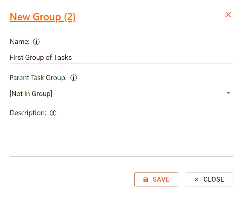Creating a Task or a TaskGroup | TaskControl